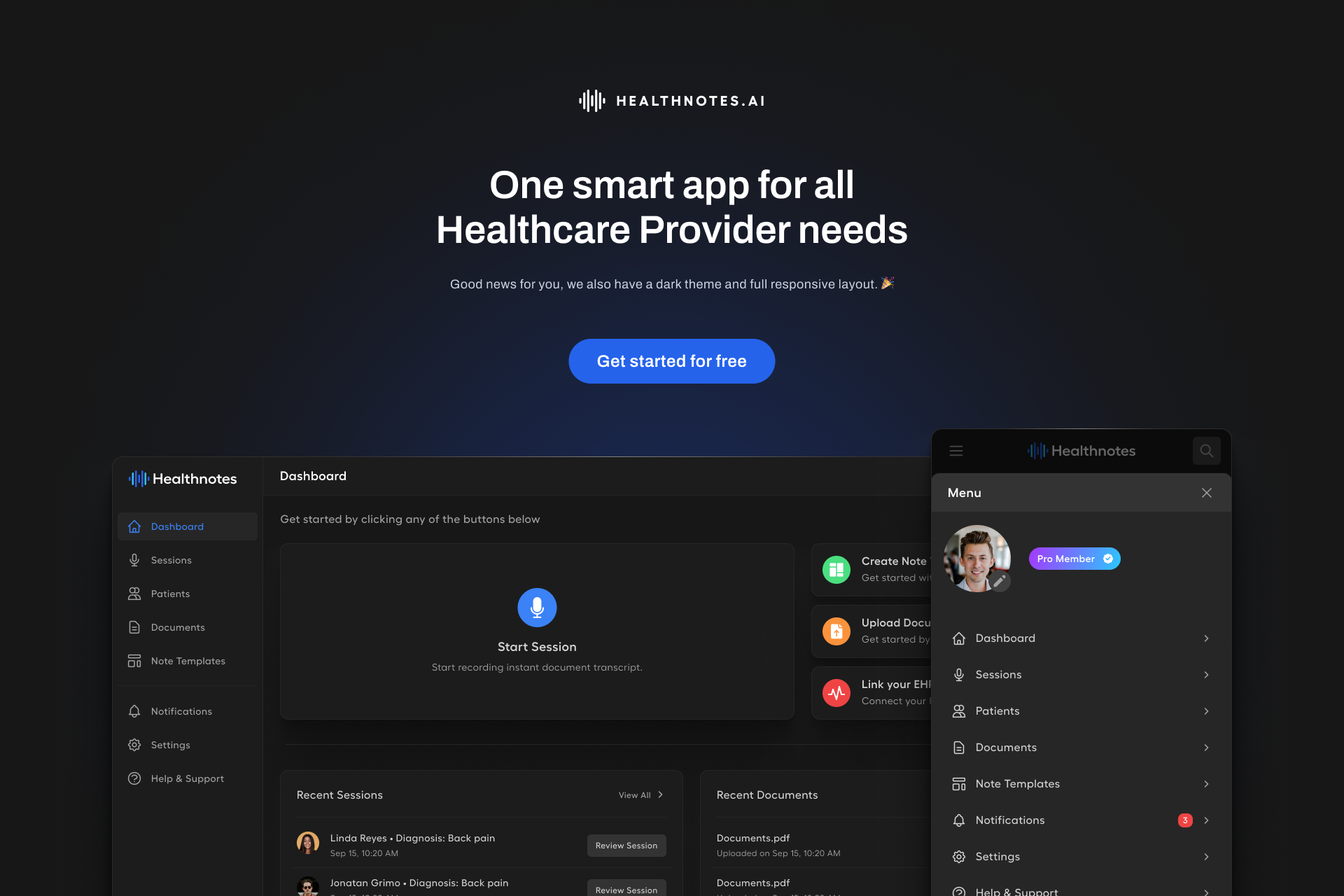 Home - Healthnotes AI